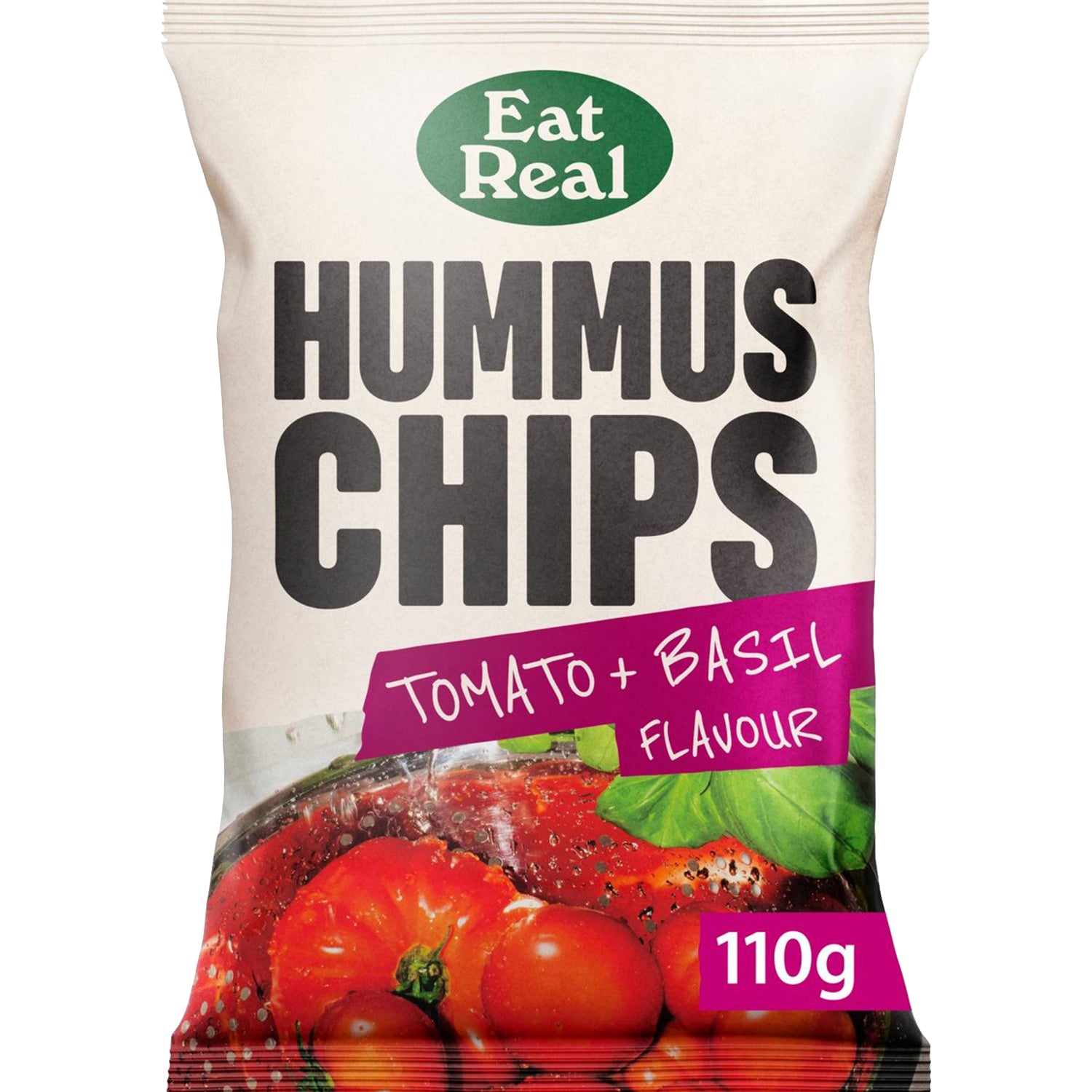 Eat Real Hummus Chips Tomato+Basil Flavour 110g – Busy Beans Organic